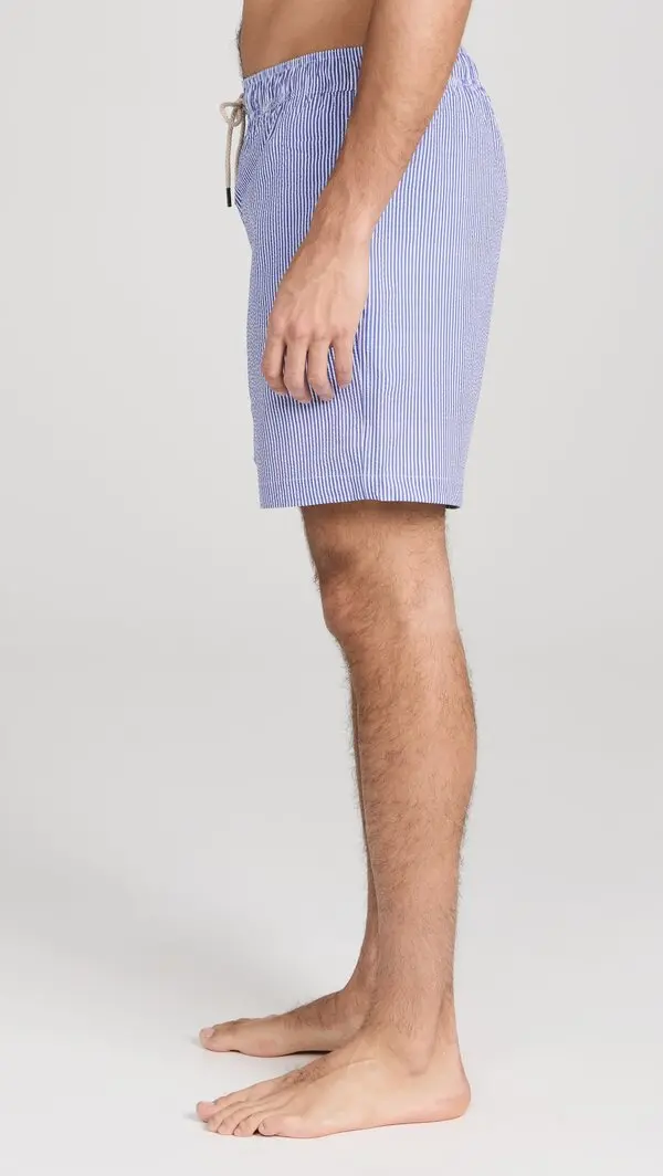 FAIR HARBOR The Bayberry Swim Trunks 7 - Sky Blue Seersucker