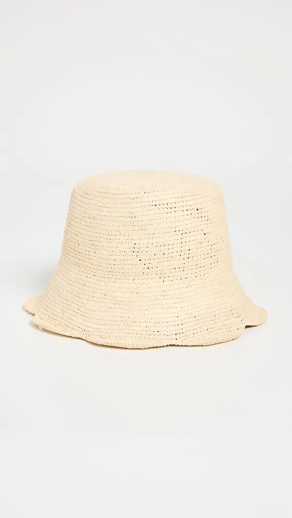 Freya Scallop Straw Bucket Hat