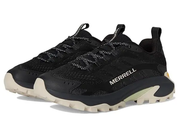 Merrell Moab Speed 2 Low Top Lace Up Athletic Sneakers - Black