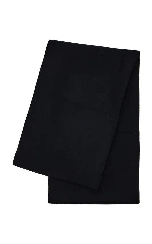 Brandon Maxwell Long Wool Knitted Scarf - Black