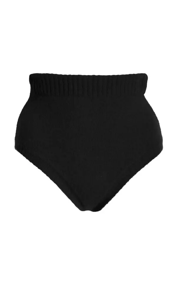 LAQUAN SMITH High-rise Knit Wool-fox Briefs - Navy
