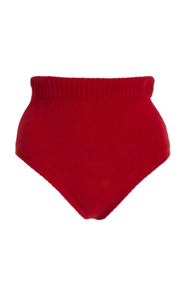LAQUAN SMITH High-rise Knit Wool-fox Briefs