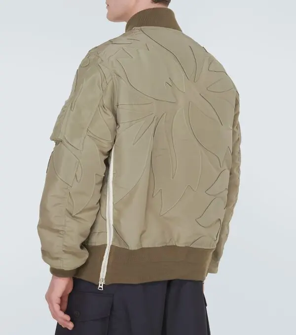 Sacai Embroidered Twill Bomber Jacket - Green