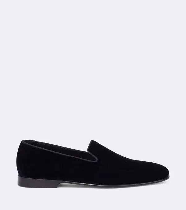Manolo Blahnik Mario Velvet Loafers - Blue