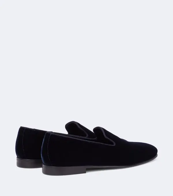Manolo Blahnik Mario Velvet Loafers - Blue