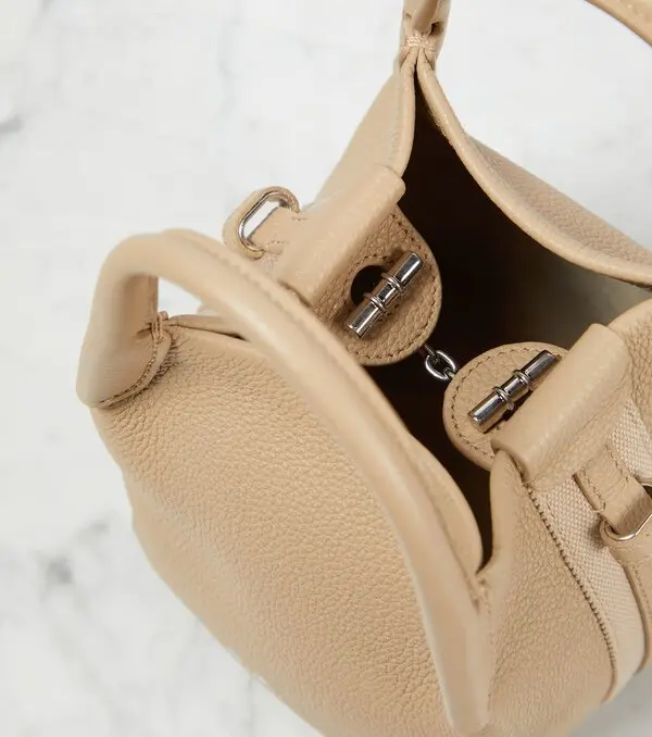 Loro Piana Bale Micro Leather Tote - Beige