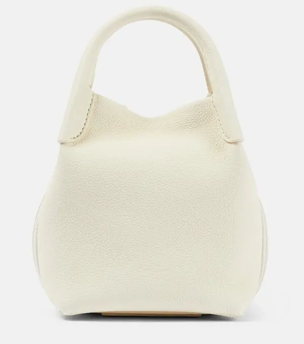 Loro Piana Bale Micro Leather Tote - White