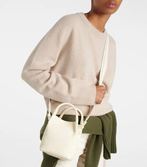 Loro Piana Bale Micro Leather Tote - White