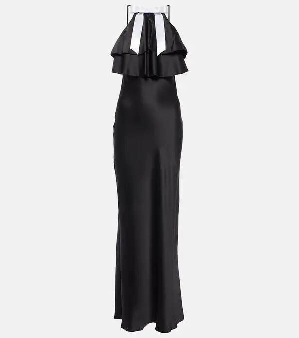RODARTE Bow-detail Halterneck Gown - Black