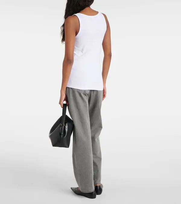 TOTEME Ribbed-knit Cotton-blend Tank Top - White