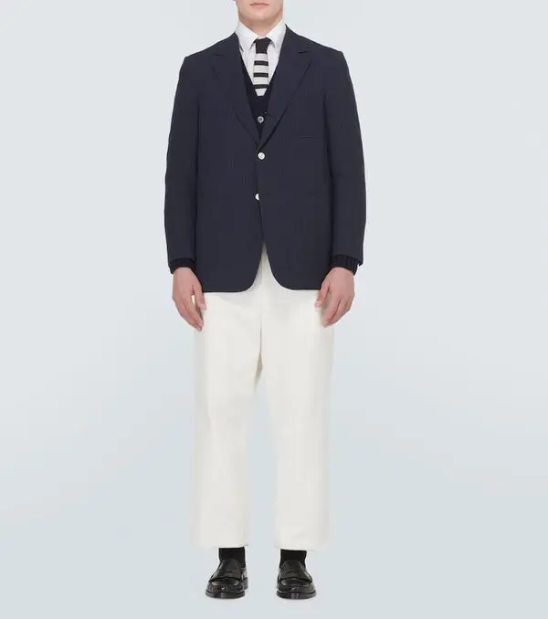 Thom Browne High-rise Cotton Twill Chinos