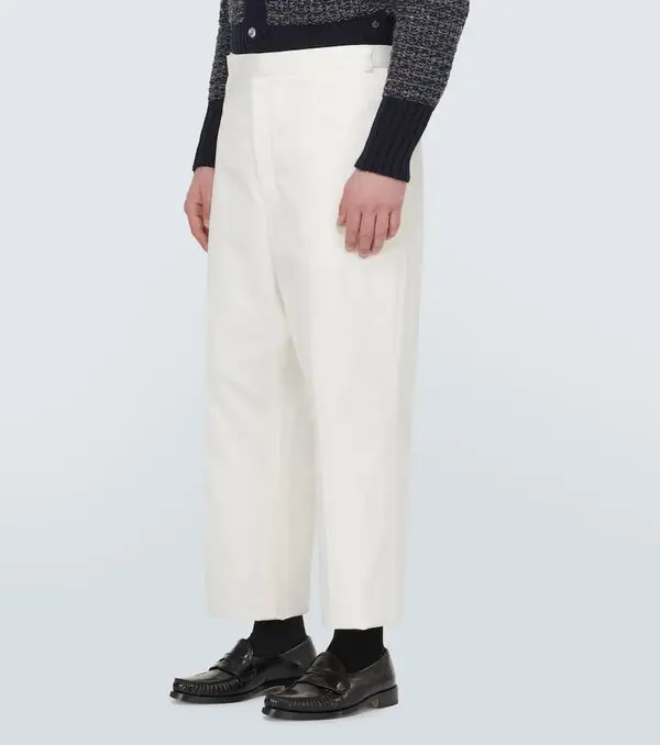 Thom Browne High-rise Cotton Twill Chinos