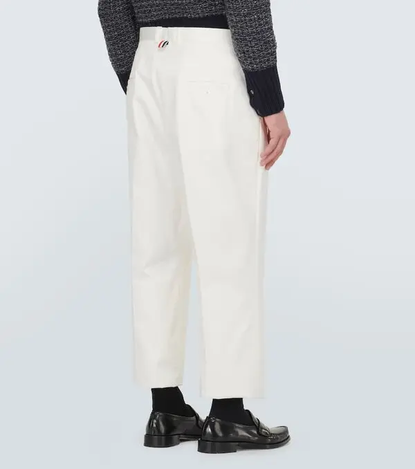 Thom Browne High-rise Cotton Twill Chinos