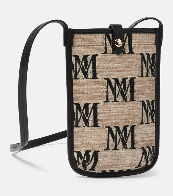 Max Mara Phony Leather-trimmed Canvas Phone Pouch