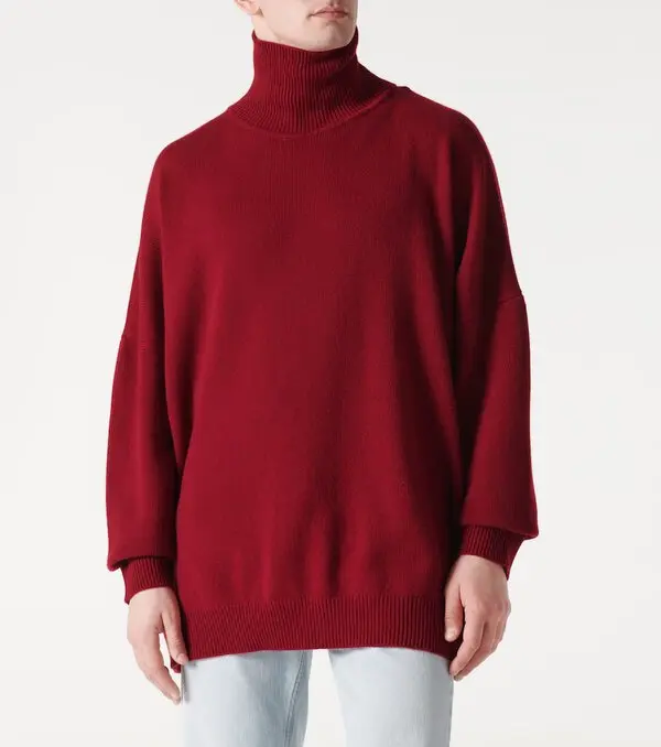 THE ROW Vinicius Cashmere Turtleneck Sweater - Burgundy