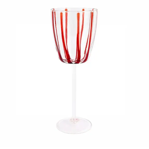 VIETRI Nuovo Stripe Wine Glass - Red