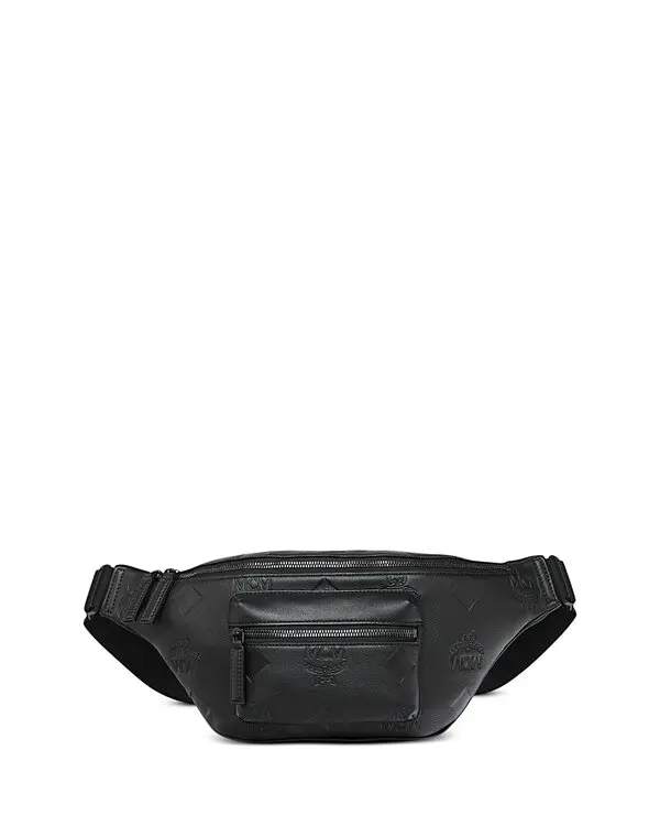 Mcm Fursten Leather Belt Bag - Black