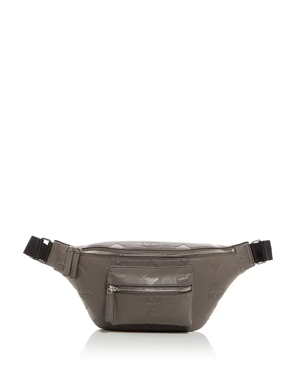 Mcm Fursten Leather Belt Bag - Morel Grey