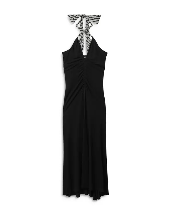 REISS Iris Printed Tie Jersey Dress