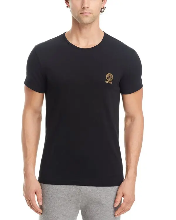 Versace Cotton Blend Tees, Pack Of 2 - White-black