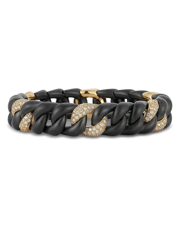 Roberto Demeglio 18k Yellow Gold Diamond And Ceramic Link Bracelet - Black/gold