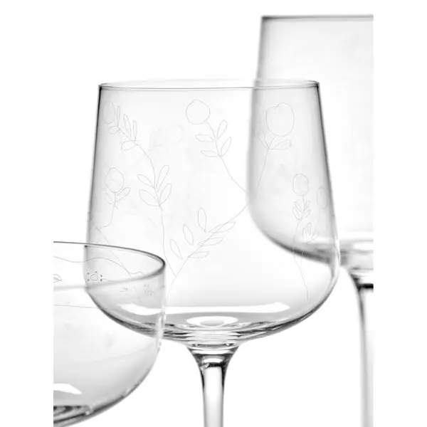 SERAX White Wine Glass Mirtillo Tea Midnight Flowers Marni