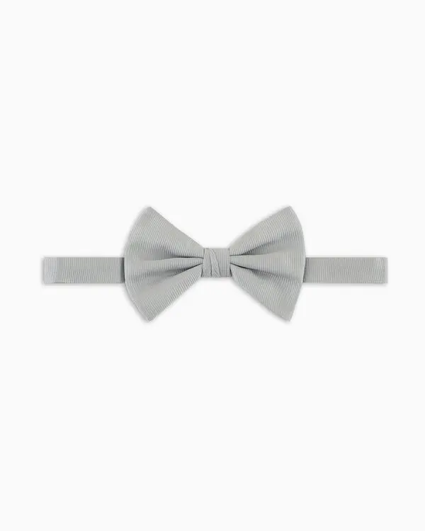 Giorgio Armani Large Silk Bow Tie - Grey