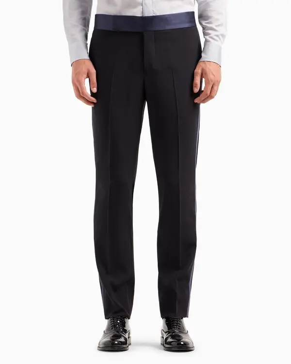 Giorgio Armani Wool Crêpe Tuxedo Trousers