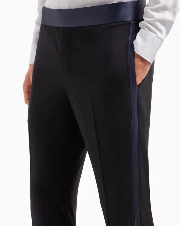Giorgio Armani Wool Crêpe Tuxedo Trousers