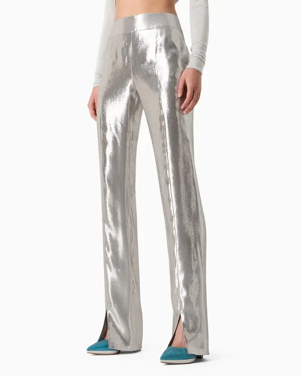 Giorgio Armani Silk And Lurex-blend Trousers