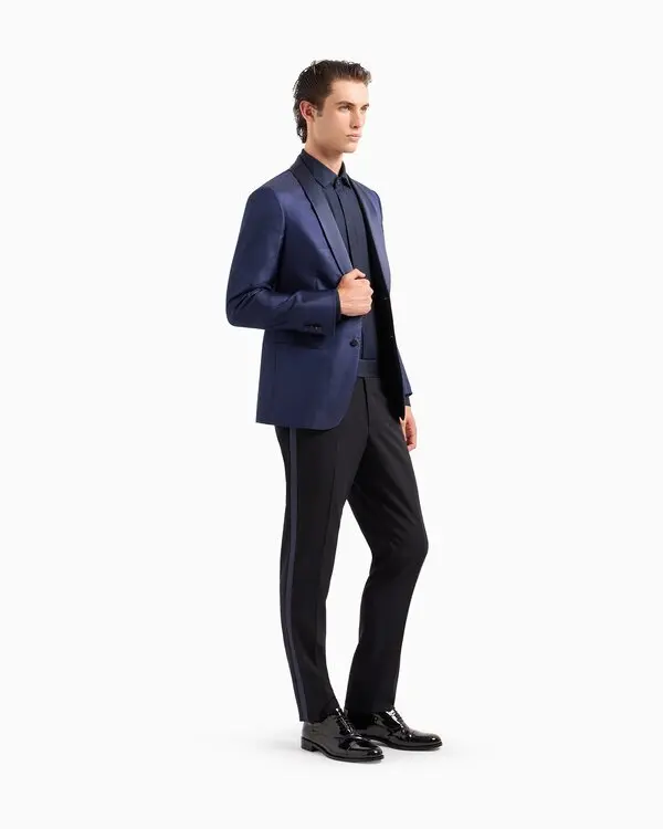 Giorgio Armani Soho Line Single-Breasted Tuxedo Jacket In Silk