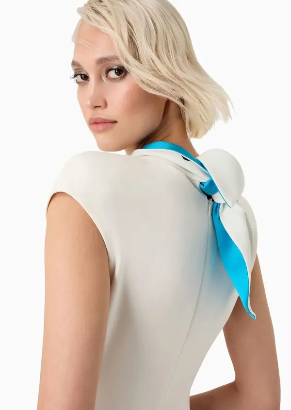 giorgio armani vogue silk white dress Giorgio Armani Printed Strapless Silk Dress