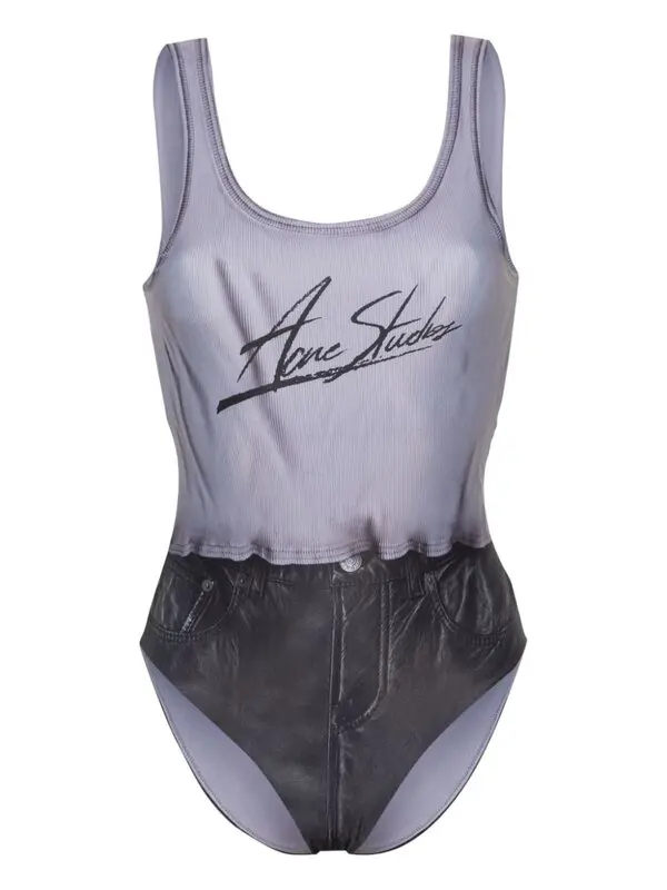 Acne Studios Clothing-print Swimsuit - Black