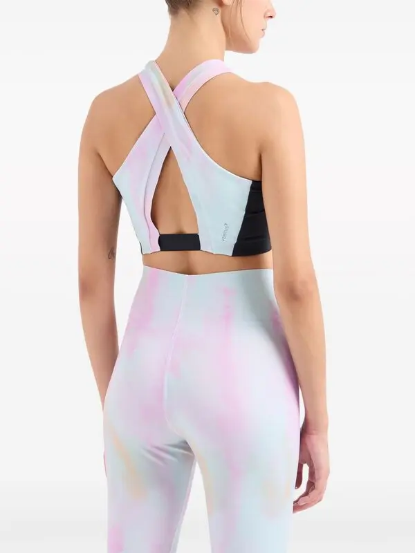 EA7 Watercolour Logo-appliqué Sports Bra - Pink