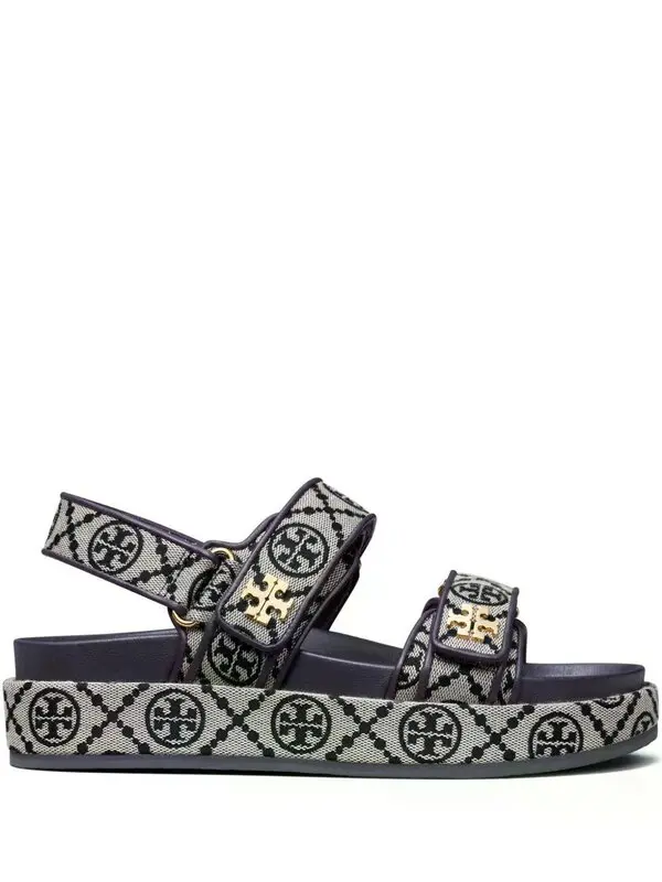 Tory Burch Kira Sport T Monogram Sandals - Neutrals