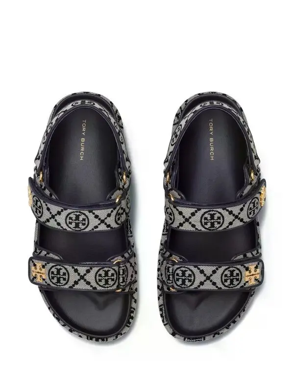 Tory Burch Kira Sport T Monogram Sandals - Neutrals