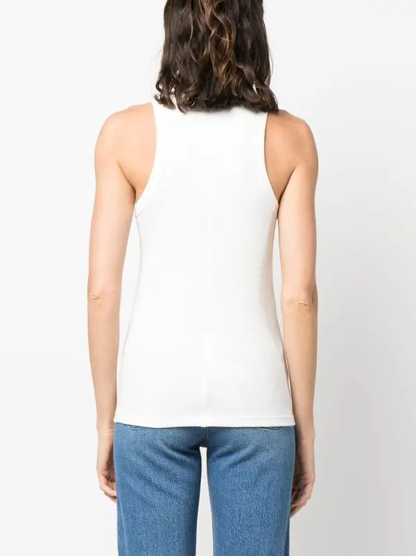 Lacoste Logo-appliqué Knitted Tank Top - White