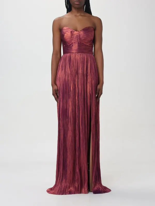 MARIA LUCIA HOHAN Strapless Pleated Gown With Slit - Fuchsia