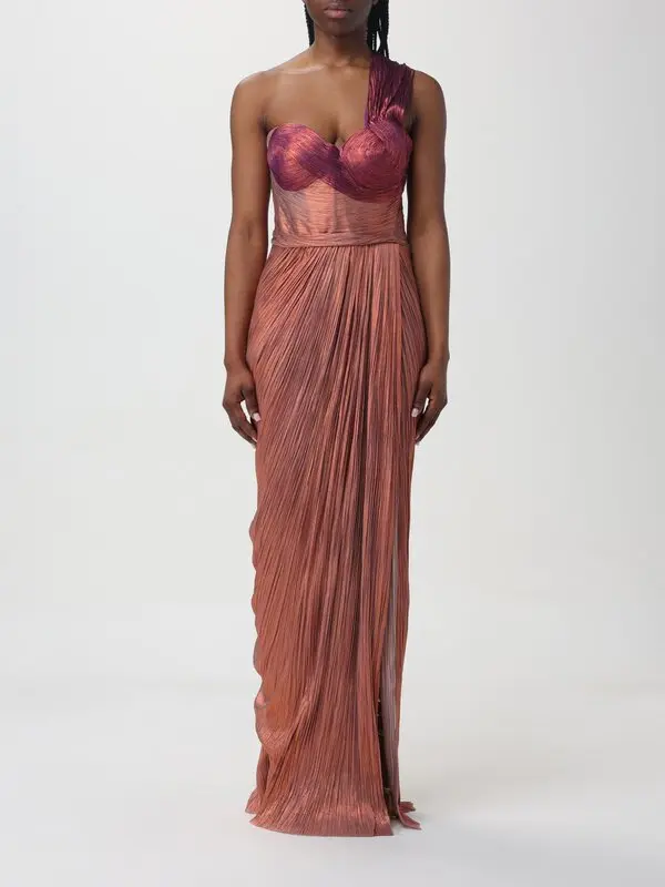 MARIA LUCIA HOHAN Asymmetrical Draped Maxi Dress - Orange