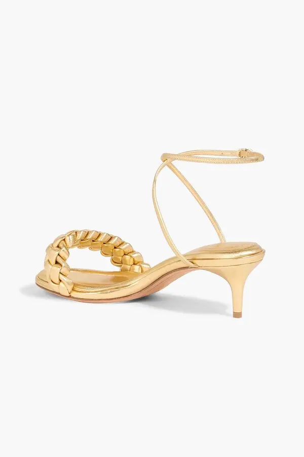 ALEXANDRE BIRMAN Francis 50 Braided Metallic Leather Sandals