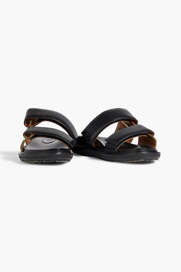 Marni Fussbett Two-tone Padded Leather Sandals - Black