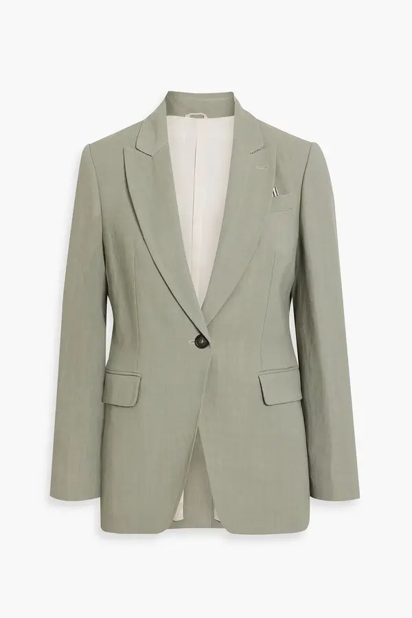 Brunello Cucinelli Twill Blazer - Sage Green
