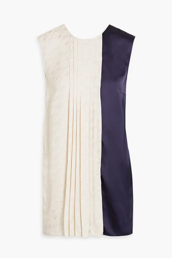 Marni Two-tone Satin-jacquard Top
