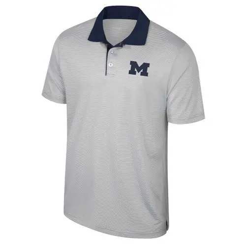 COLOSSEUM Michigan Wolverines Big & Tall Tuck Striped Polo