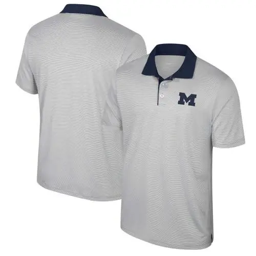 COLOSSEUM Michigan Wolverines Big & Tall Tuck Striped Polo