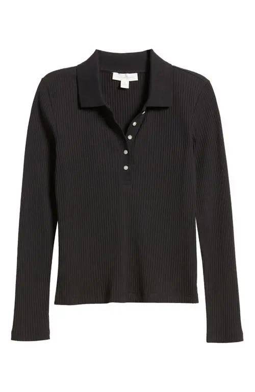 Treasure & Bond Rib Long Sleeve Polo