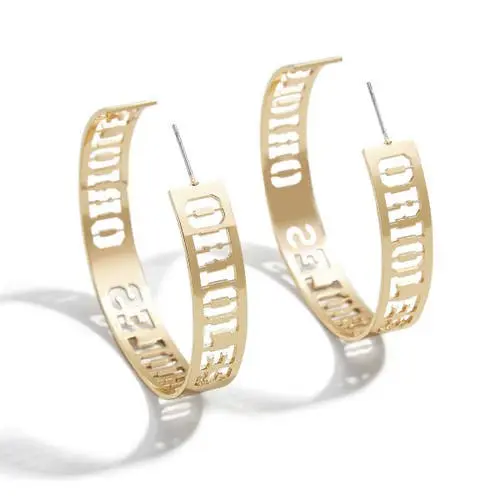 WEAR BY ERIN ANDREWS X Baublebar Baltimore Orioles Large Cutout Hoop Earrings - Gold