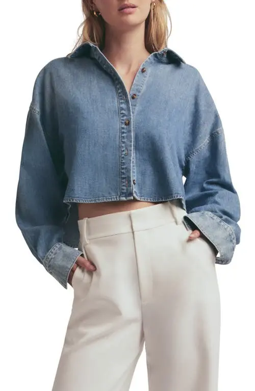FAVORITE DAUGHTER The Ex-boyfriend Denim Crop Shirt - Goa