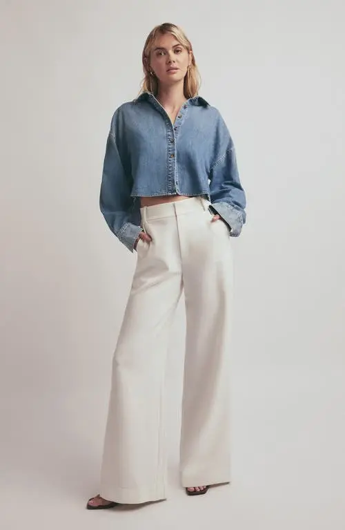 FAVORITE DAUGHTER The Ex-boyfriend Denim Crop Shirt - Goa