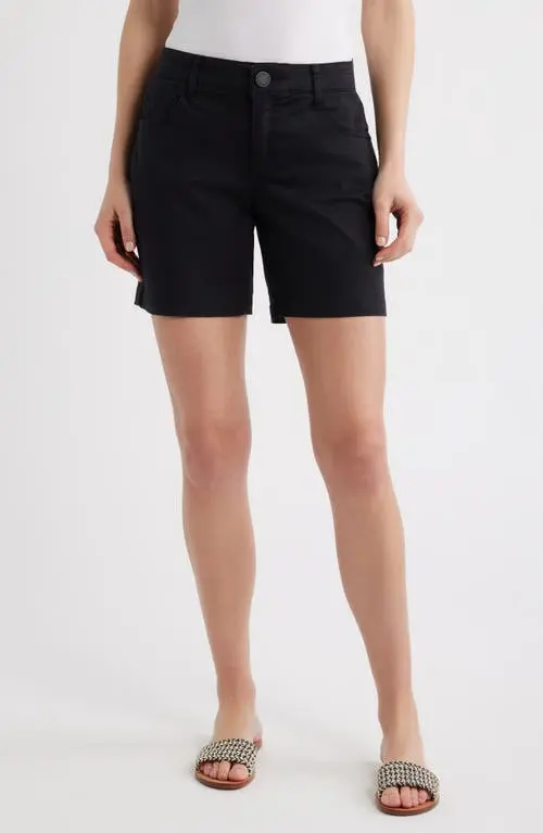 Wit & Wisdom Ab'solution Mid-length Stretch Twill Shorts - Black